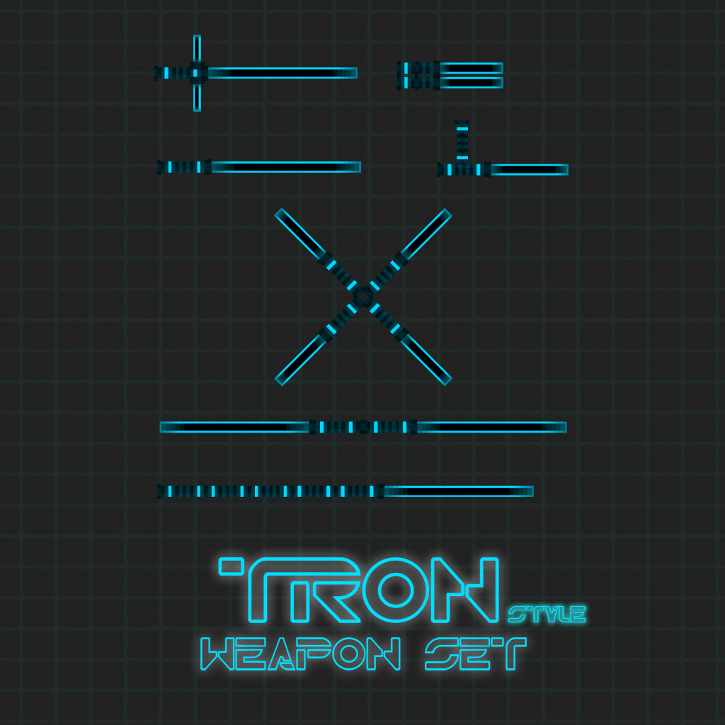 Animated Tron Style Weapons 11 Color Set (Archived) - MCModels